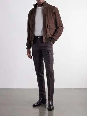 SLOWEAR Straight-leg Brushed Wool-blend Trousers