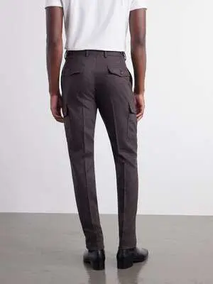 SLOWEAR Straight-leg Brushed Wool-blend Trousers