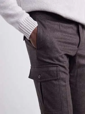 SLOWEAR Straight-leg Brushed Wool-blend Trousers