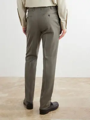 Canali Tailored Wool Suit Trousers - Brown