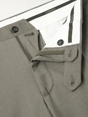 Canali Tailored Wool Suit Trousers - Brown