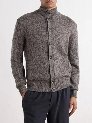 SLOWEAR Virgin Wool Turtleneck Cardigan