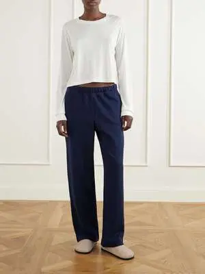 SKIMS Drawsting Cotton-blend Jersey Straight-leg Pants
