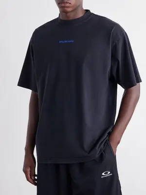 Balenciaga Logo-embroidered Cotton-jersey T-shirt