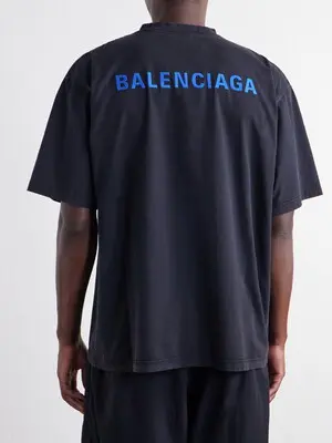 Balenciaga Logo-embroidered Cotton-jersey T-shirt