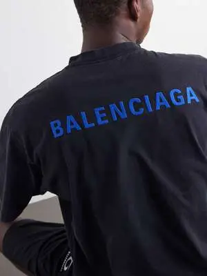 Balenciaga Logo-embroidered Cotton-jersey T-shirt