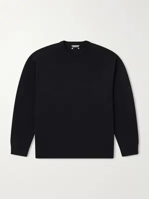 Balenciaga City Wool-blend Crewneck Sweater - Black