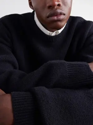 Balenciaga City Wool-blend Crewneck Sweater - Black