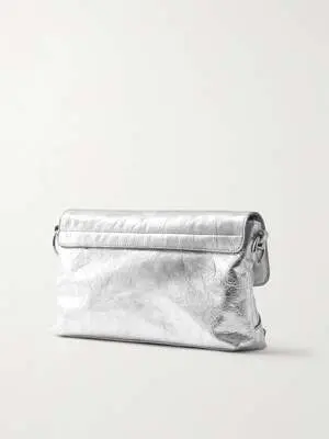 Balenciaga Le City Crinkled-leather Shoulder Bag
