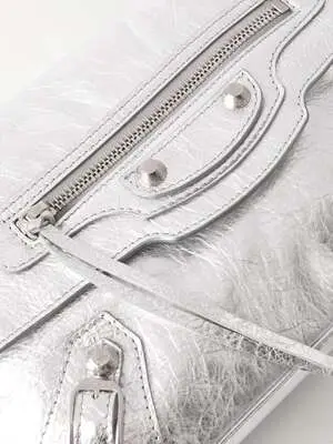 Balenciaga Le City Crinkled-leather Shoulder Bag