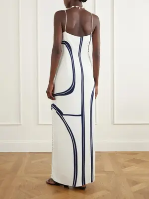 CALA DE LA CRUZ Inez Printed Jersey Maxi Dress