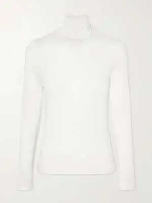 NILI LOTAN Keria Stretch-jersey Turtleneck Top - Ecru