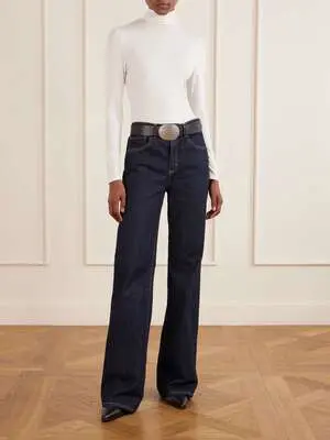 NILI LOTAN Keria Stretch-jersey Turtleneck Top