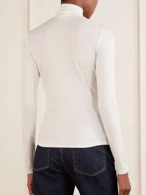 NILI LOTAN Keria Stretch-jersey Turtleneck Top