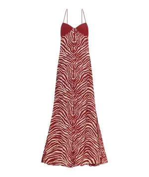 CALA DE LA CRUZ Zebra Print Maxi Dress - Red