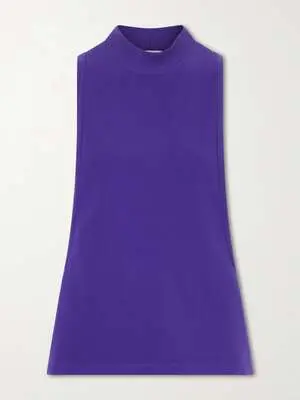 Versace Stretch-cotton Jersey Tank - Purple