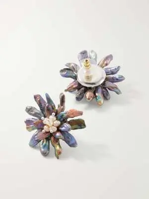 JENNIFER BEHR Pearlanna Crystal Silver-tone Earrings