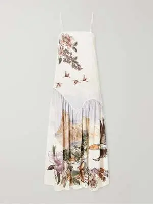 Farm Rio Toile De Rio Printed Voile Maxi Dress