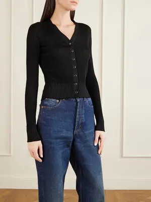 Saint Laurent Ribbed Cardigan