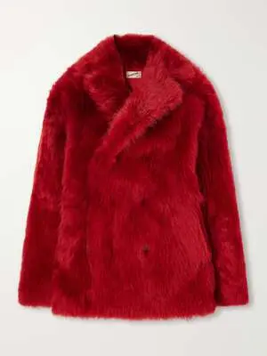 SANDERLAK Shearling Coat - Red