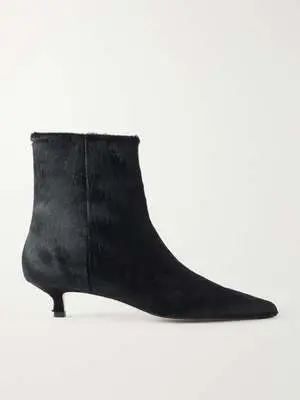 AeydĒ Sofia Calf Hair Ankle Boots - Black