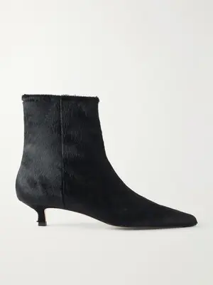 AeydĒ Sofia Calf Hair Ankle Boots - Black
