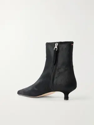 AeydĒ Sofia Calf Hair Ankle Boots - Black