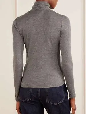 NILI LOTAN Keria Stretch-jersey Turtleneck Top