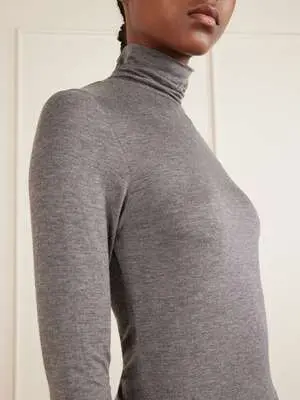 NILI LOTAN Keria Stretch-jersey Turtleneck Top