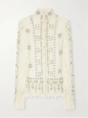 Costarellos Embellished Lace Shirt