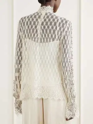 Costarellos Lilou Embellished Lace Shirt