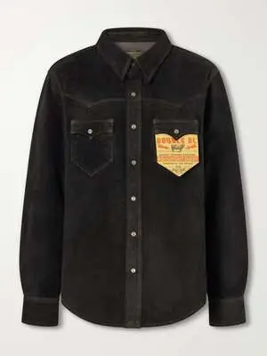 Ralph Lauren Willett Paneled Suede Jacket - Black