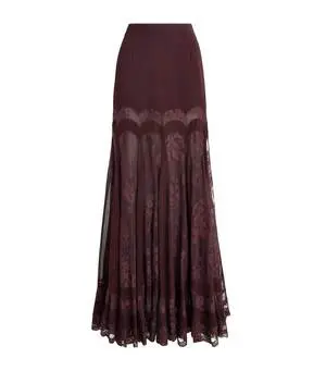 Zimmermann Silk Valiant Panelled Maxi Skirt - Brown