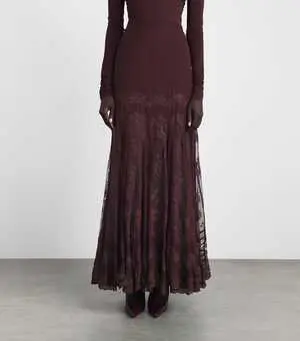 Zimmermann Silk Valiant Panelled Maxi Skirt - Brown