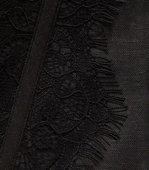 Zimmermann Linen-silk Lace-trim Valiant Midi Dress - Black