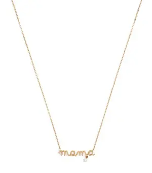 PERSEE Yellow And Diamond Mama Necklace - Gold