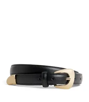 Claudie Pierlot Smooth Leather Belt - Black