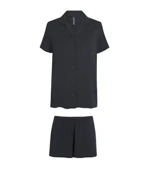 SKIMS Sleep Short-sleeve Pyjama Set - Black