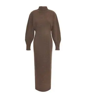 Max Mara Wool-blend High-neck Maxi Dress