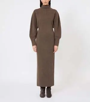 Max Mara Wool-blend High-neck Maxi Dress