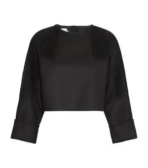 Max Mara Stretch-virgin Wool Top - Grey
