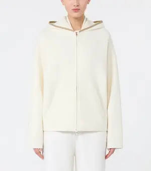 Max Mara Virgin Wool-blend Zip-up Hoodie