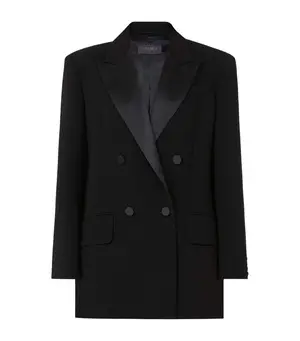 Max Mara Satin-lapel Blazer - Black