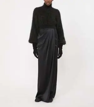 Max Mara Silk Gathered Maxi Skirt