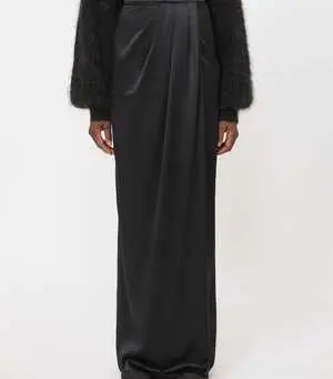 Max Mara Silk Gathered Maxi Skirt