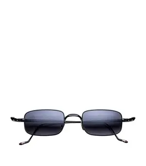 JACQUES MARIE MAGE Titanium Dusk Rectangular Sunglasses Black