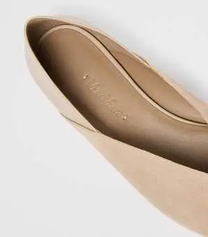 Max Mara Suede Leather-trim Ballet Flats
