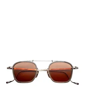 JACQUES MARIE MAGE Titanium Baudelaire Round Frame Sunglasses - Gold
