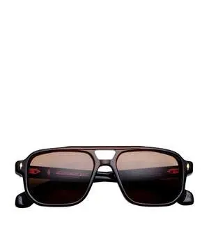JACQUES MARIE MAGE Evans Aviator Sunglasses Brown