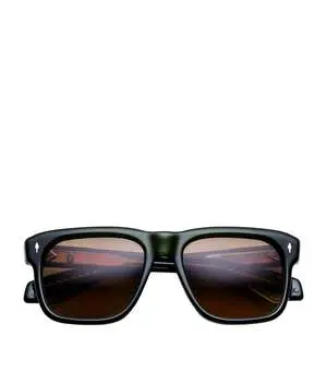JACQUES MARIE MAGE Yves Rectangular Sunglasses - Green